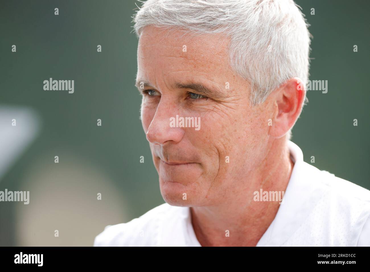 PGA Commissioner Jay Monahan on the first tee box during the first ...