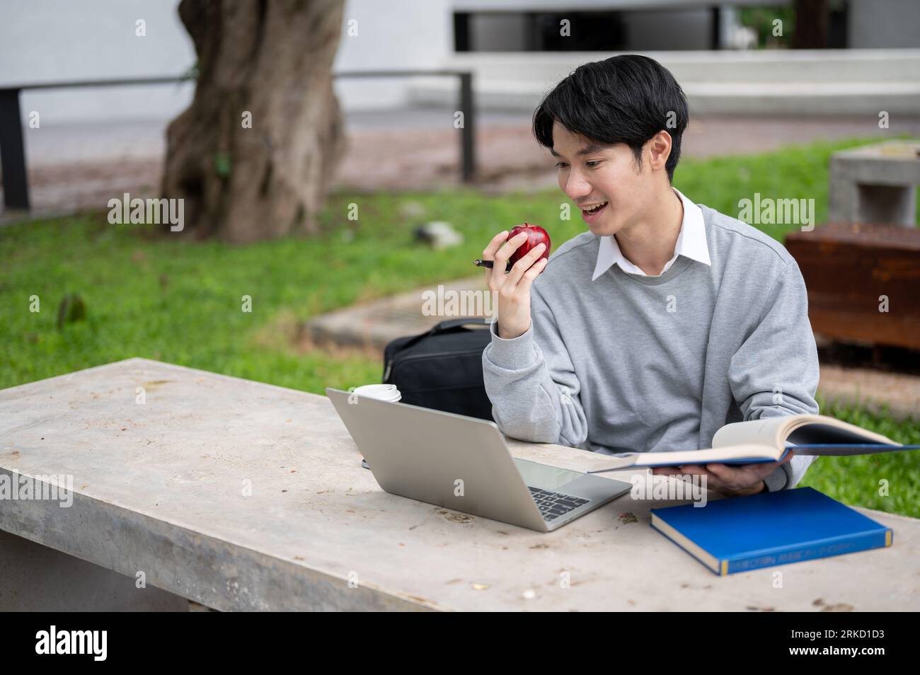 Young teenager doing homework textbook hi-res stock photography and ...