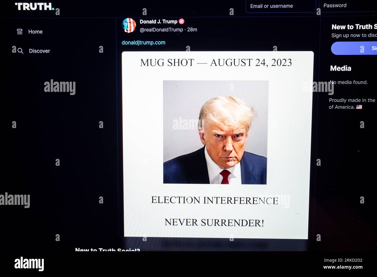 Atlanta, Georgia, USA. 24th Aug, 2023. Former US President Donald Trump ...