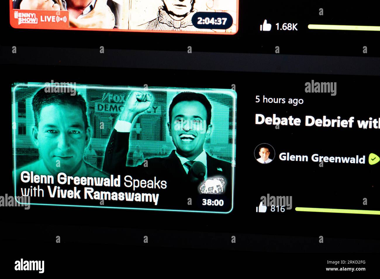 New York, New York, USA. 24th Aug, 2023. Journalist Glenn Greenwald ...