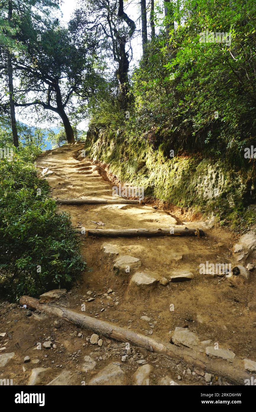 The rugged mountain trail up to Bhutan's famous Tiger's Nest Monastery ...