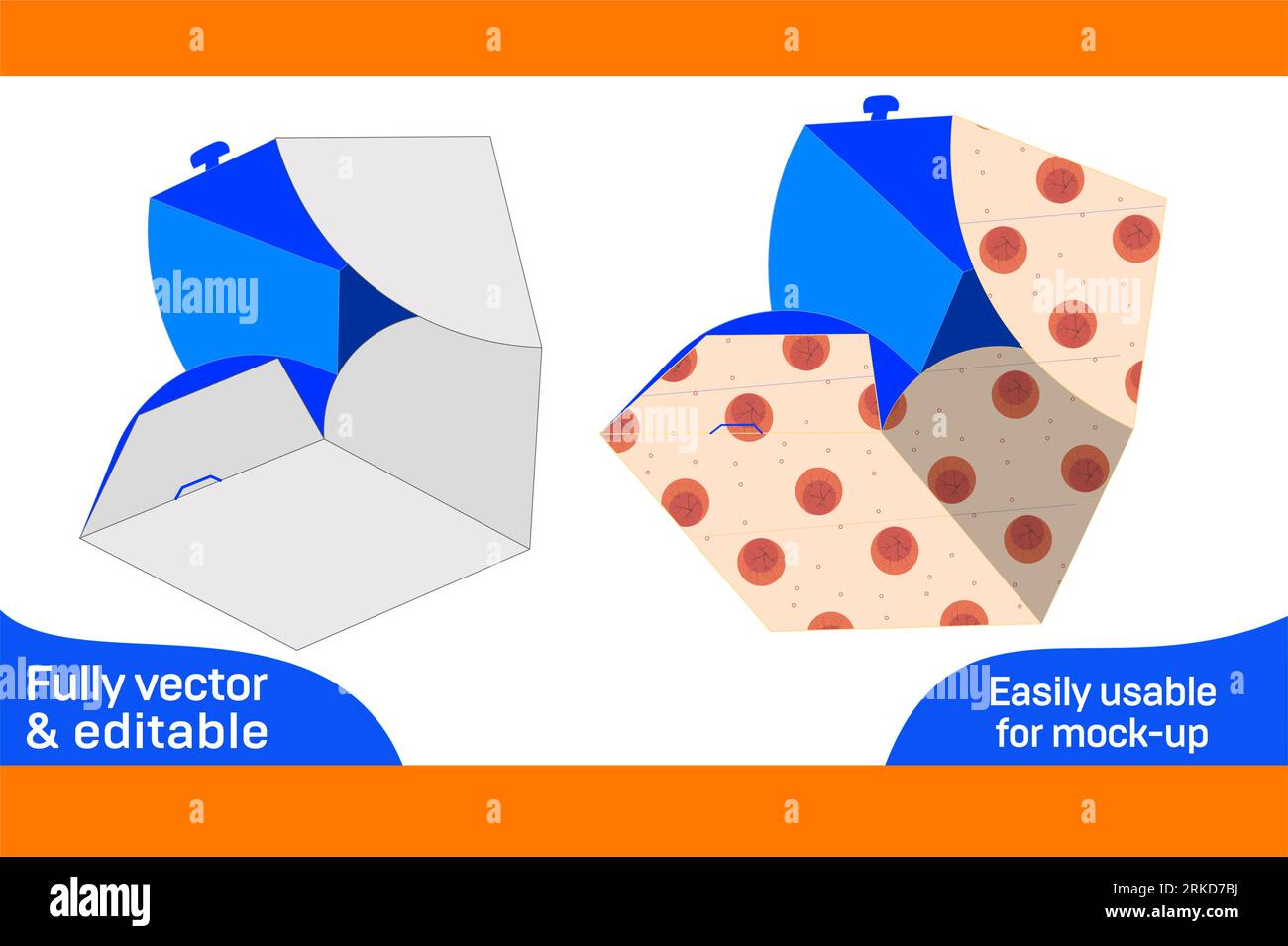 Surprise birthday Gift box die line template and 3d box template design ...