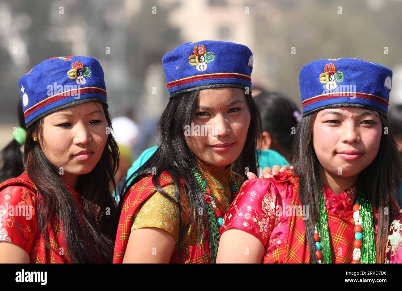 Nepali girls in traditional costumes hi-res stock photography and ...