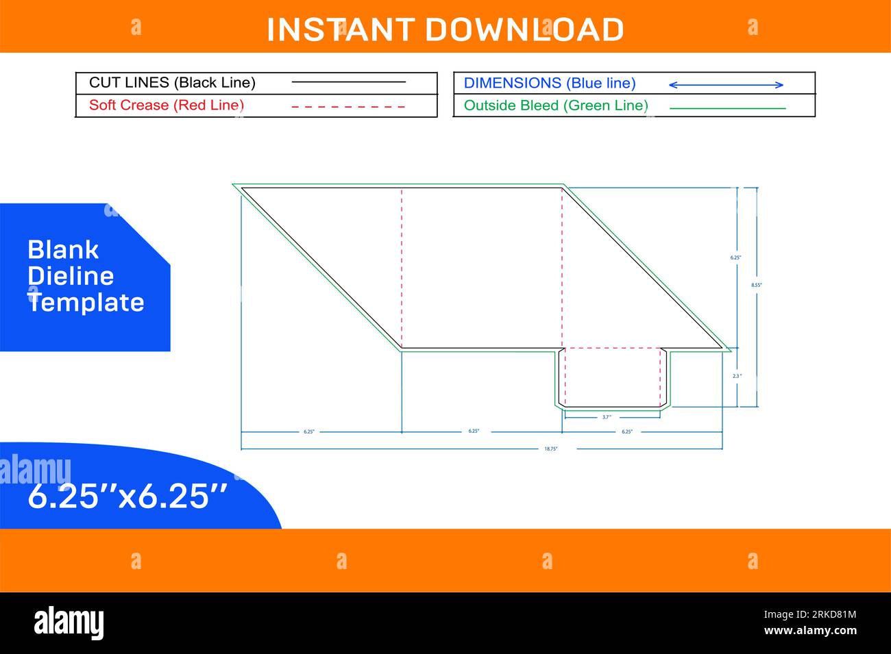 Packaging Envelope die line template and 3D envelope design editable ...