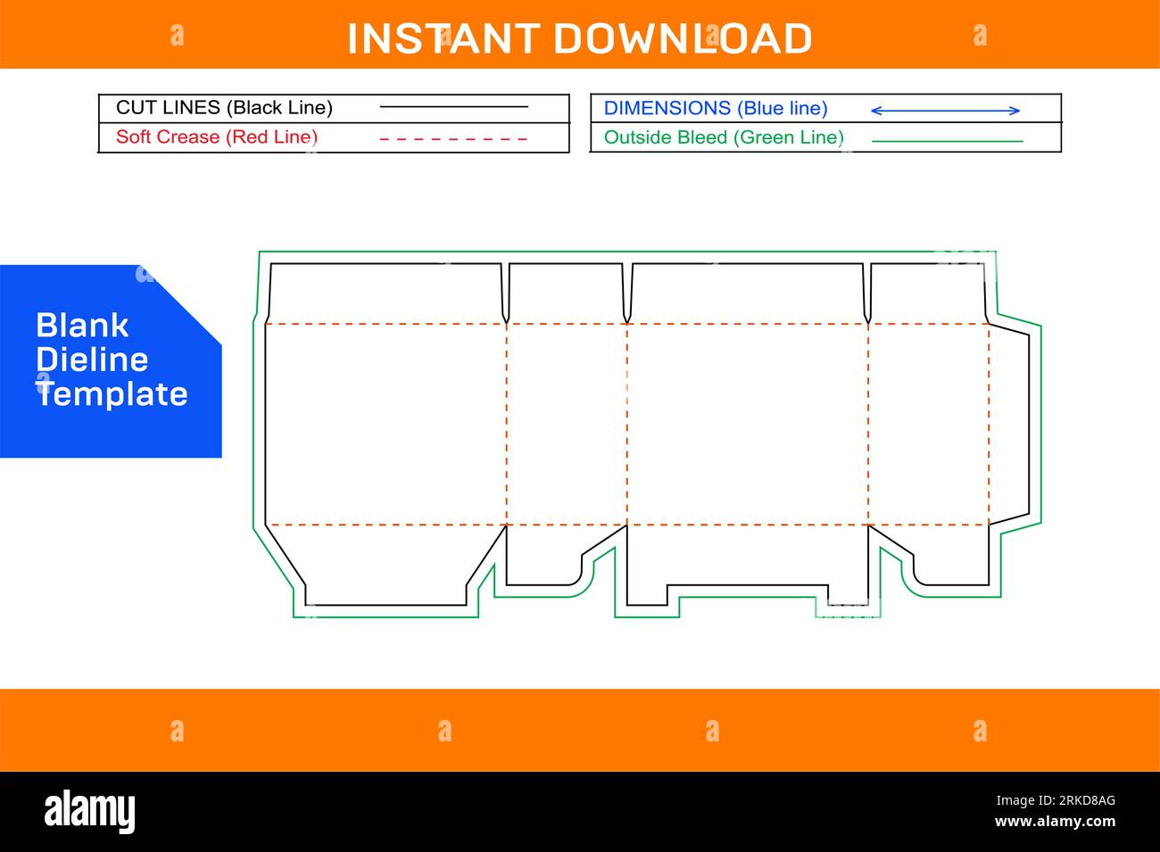Packaging corrugated box dieline template and 3D box design and editable easily resizeable Stock ...