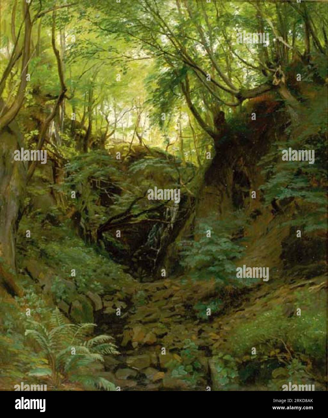 A wooded glade. 1890 by Christian Zacho Stock Photo - Alamy