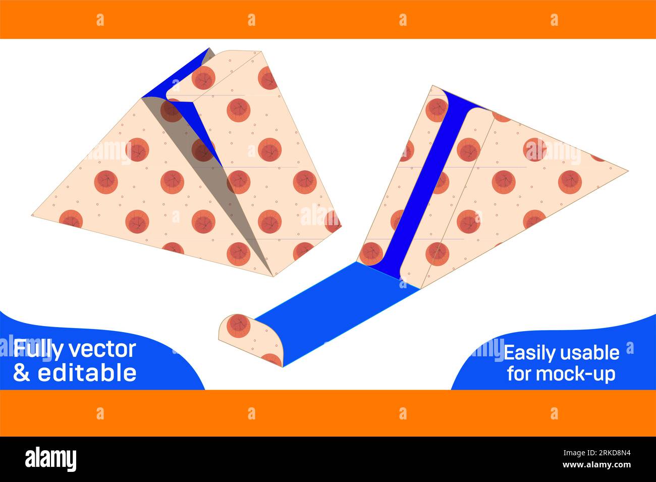 Creative food packaging box die line template design and 3D vector file ...