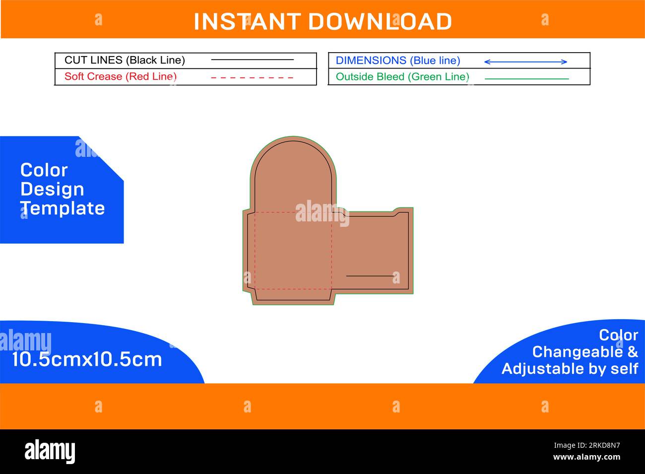Packaging Custom card envelope die line template and 3D vector envelope ...