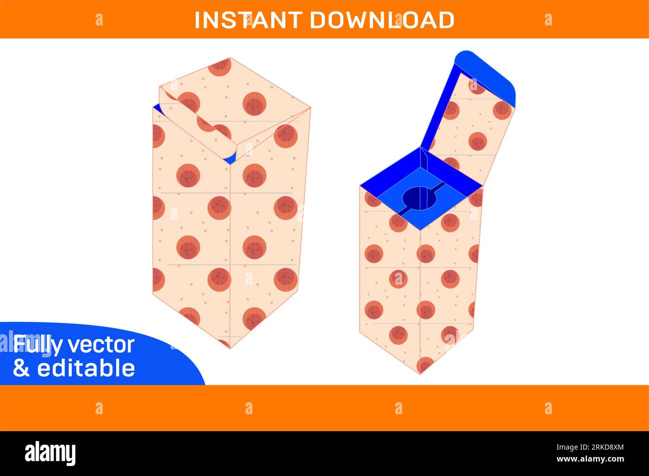 Packaging display box, die line template and 3D box colour changeable ...