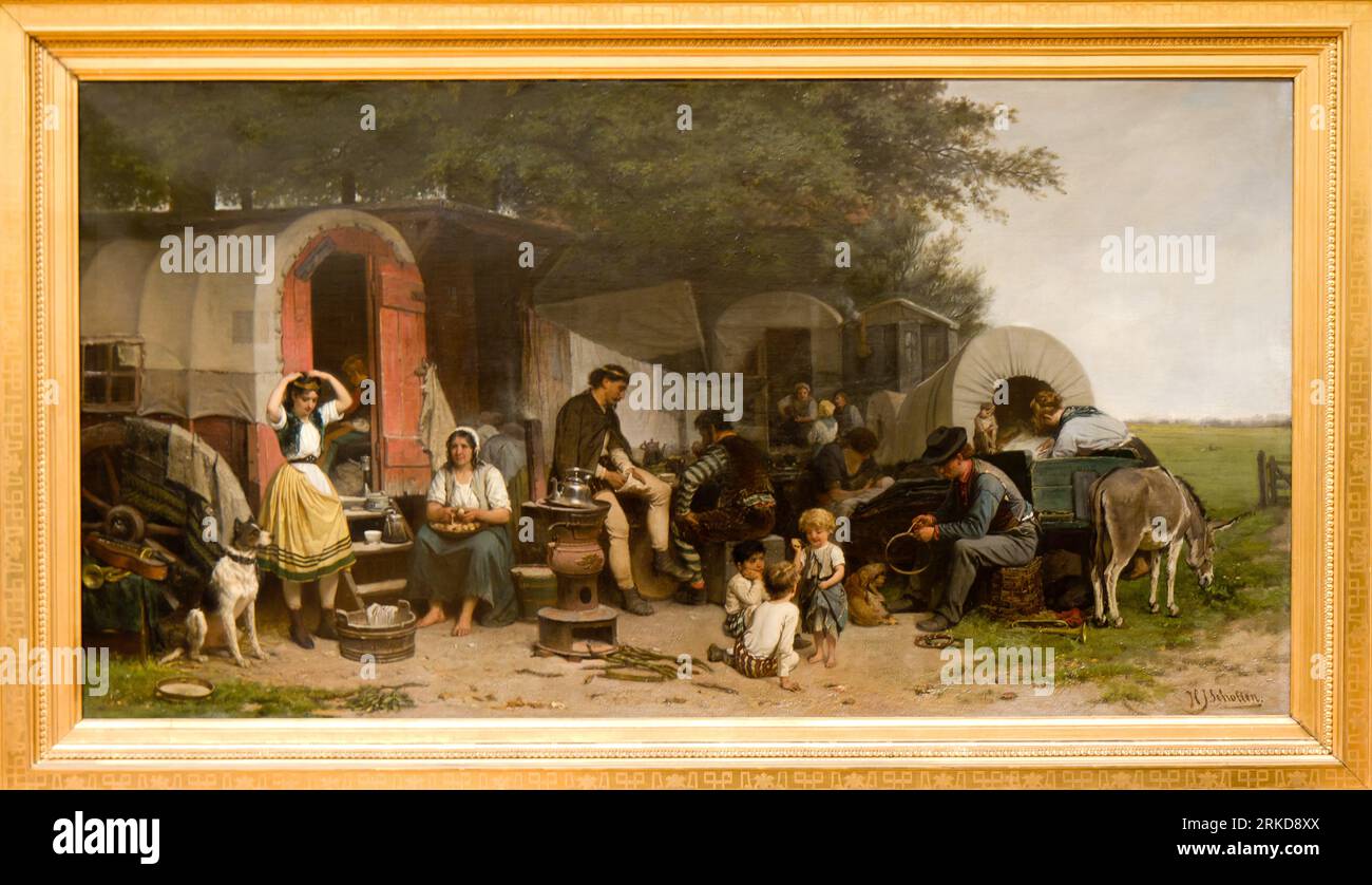 Circus guests 1870 by Hendrik Jacobus Scholten Stock Photo - Alamy