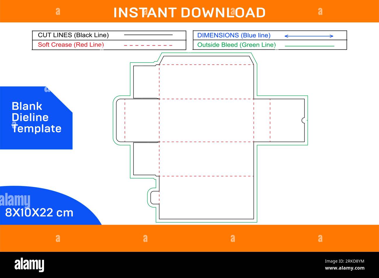 Cosmetic packaging box die line template and 3d render vector file ...