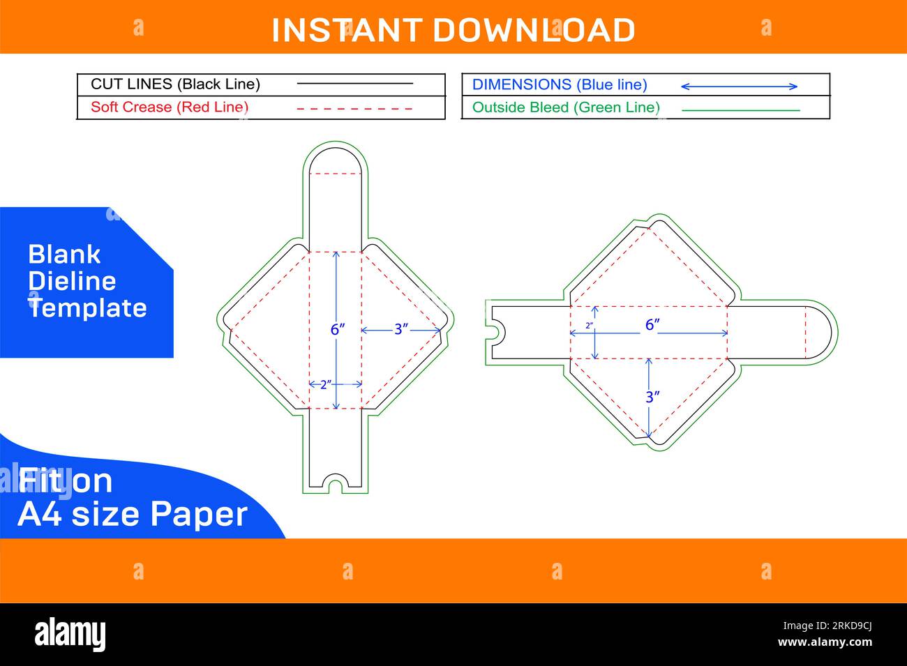 Creative food packaging box die line template design and 3D vector file ...