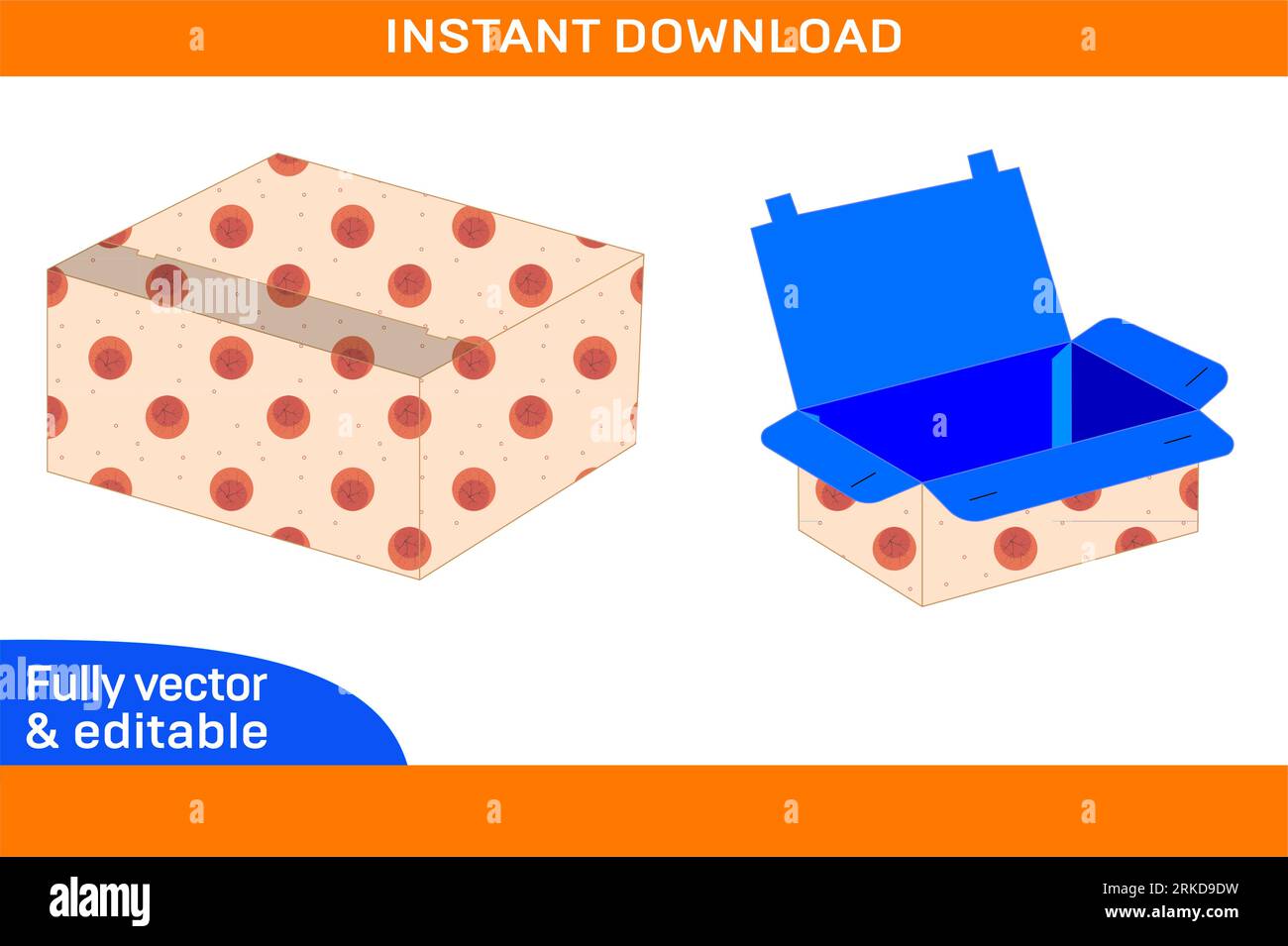 Creative box packaging die cut design and 3d box die line template ...