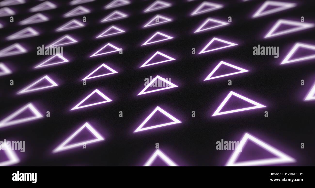 Abstract pattern of glowing geometric triangles loop futuristic hi-tech ...