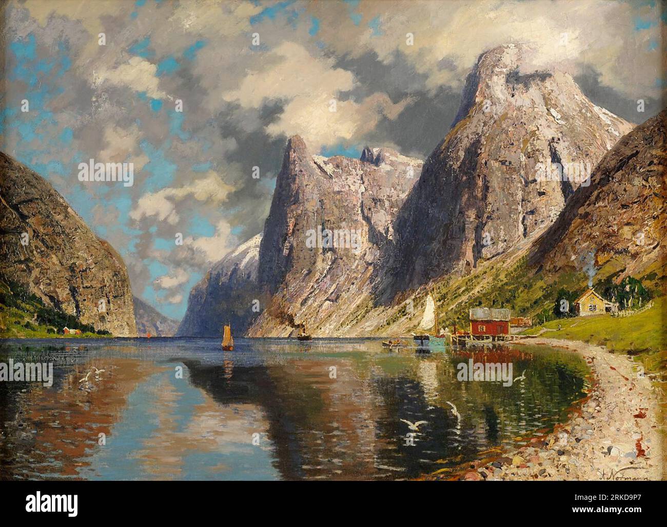 Summer in Fjord by 1918 by Adelsteen Normann Stock Photo - Alamy