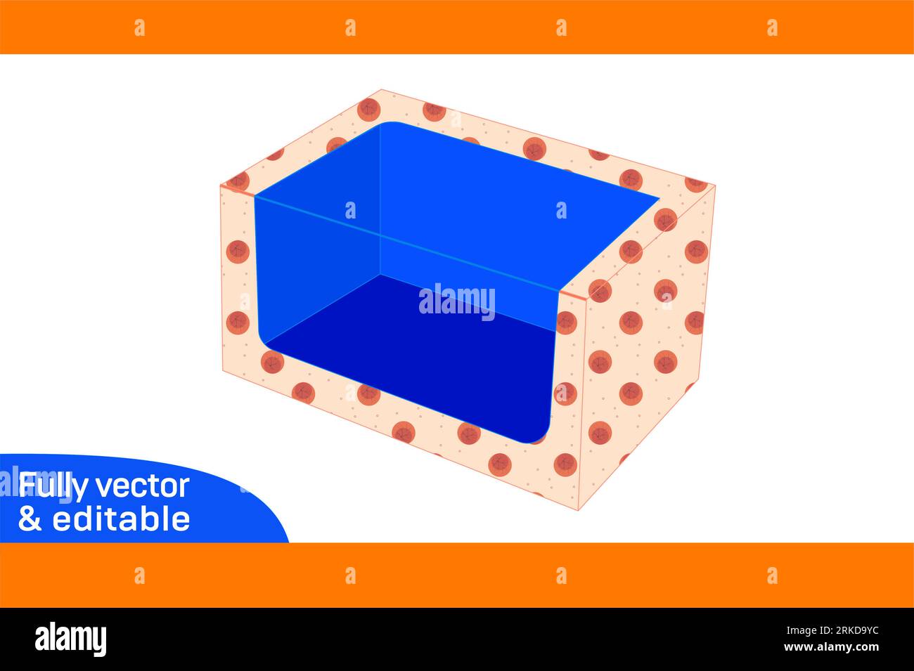2D side display box, die line template and 3D box colour changeable and ...