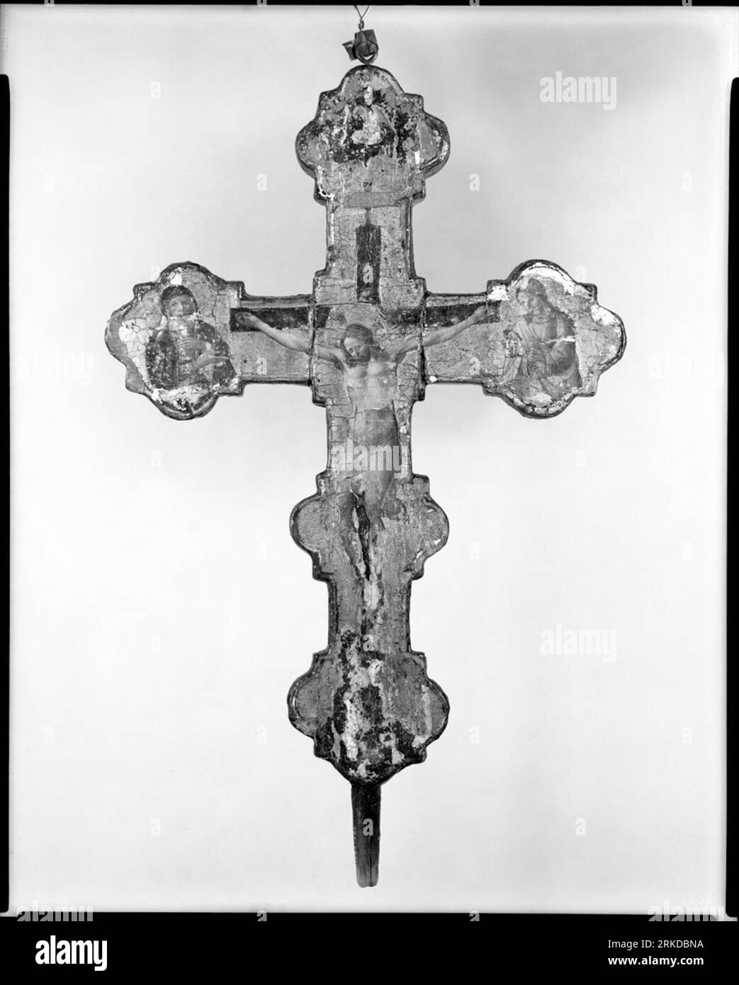 Processional Cross. Recto: Suffering Christ with Virgin, a Pelican ...