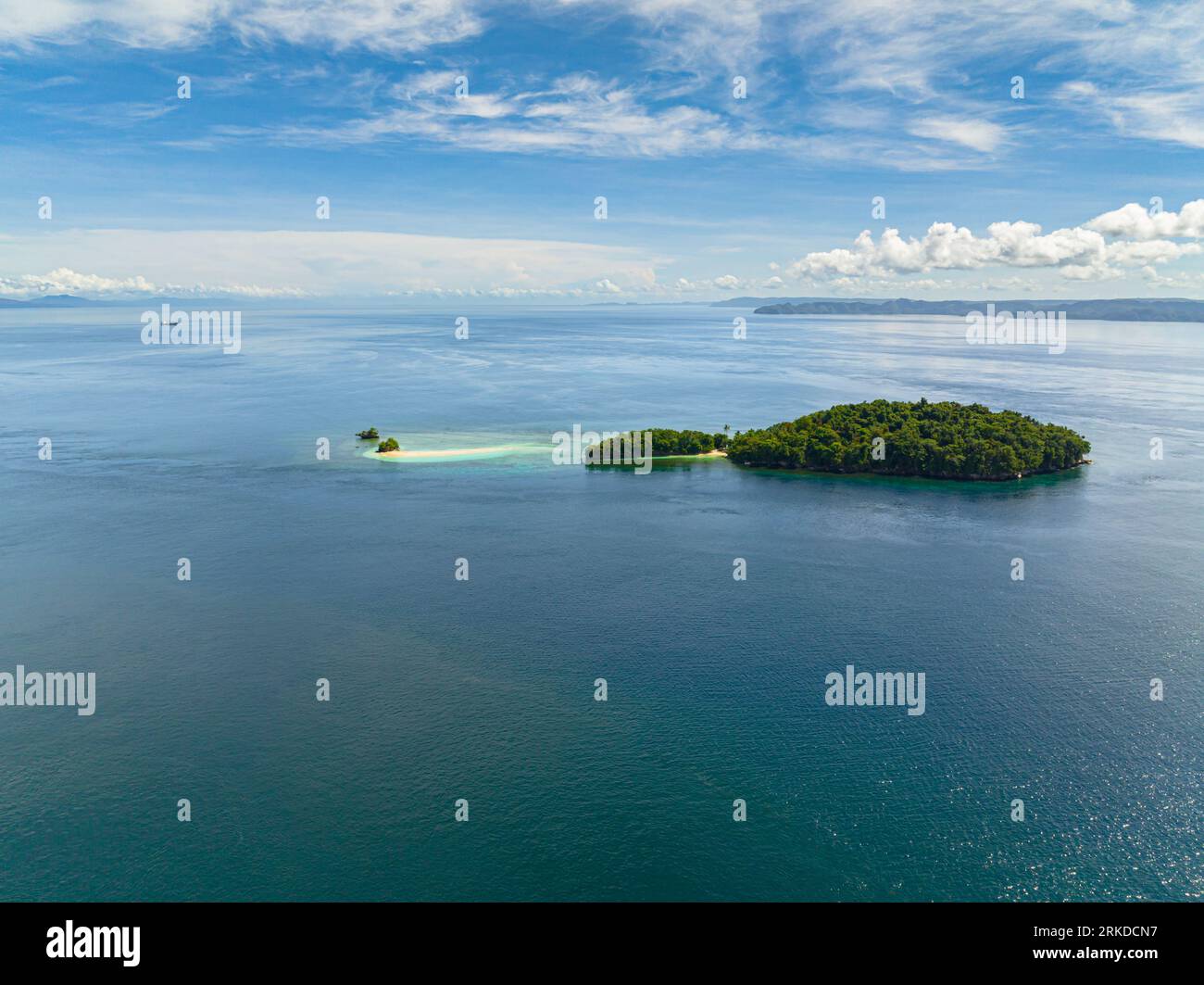 Tropical island with sandbar and blue sea. Millari Island. Mindanao ...