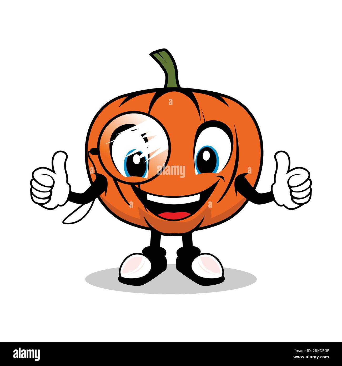 Smiling Pumpkin Cartoon Mascot with glasses Giving Thumbs Up 2 Stock ...