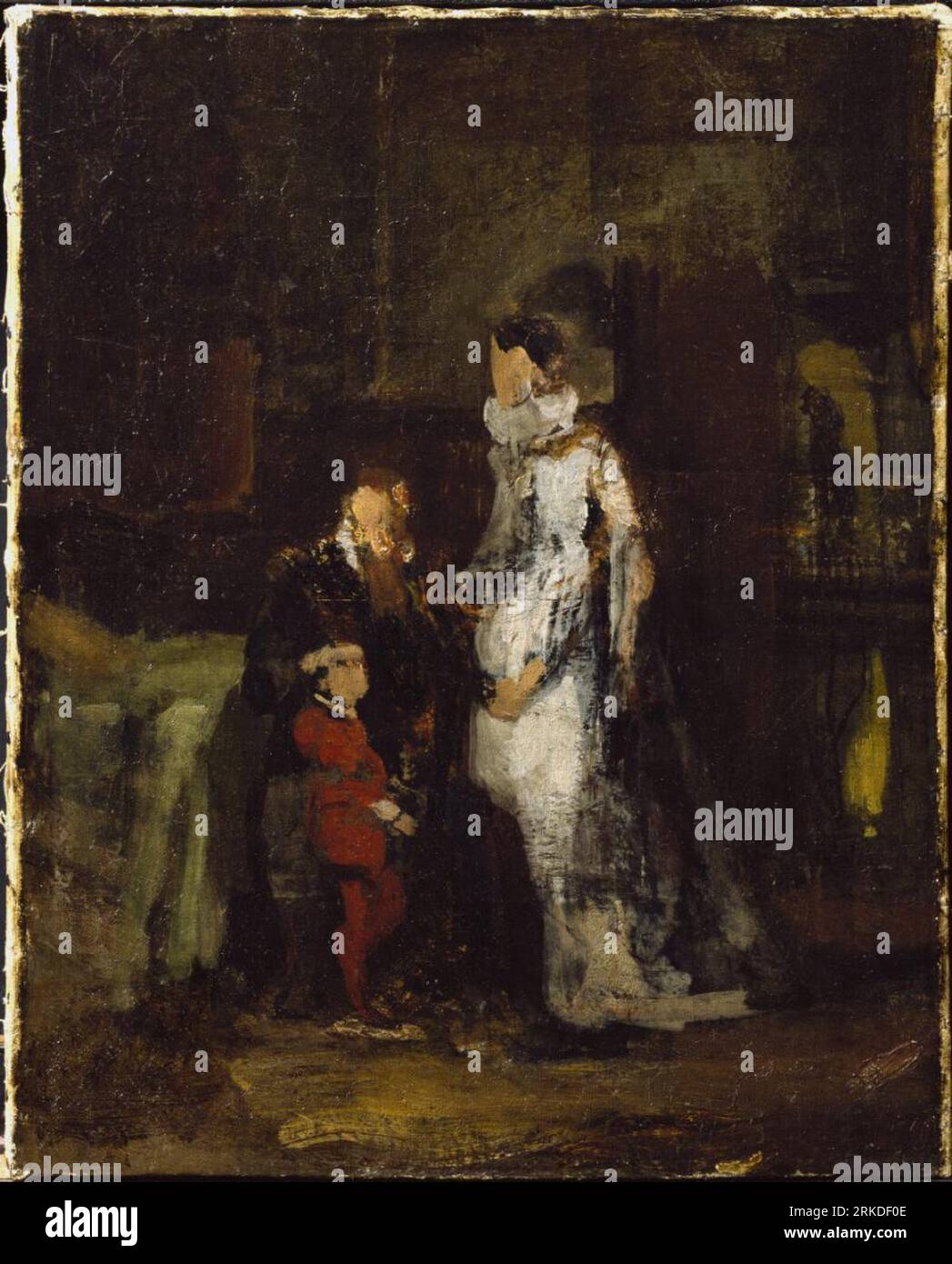 Erik XIV and Karin Månsdotter in Prison. Sketch by Edvard Perséus Stock ...