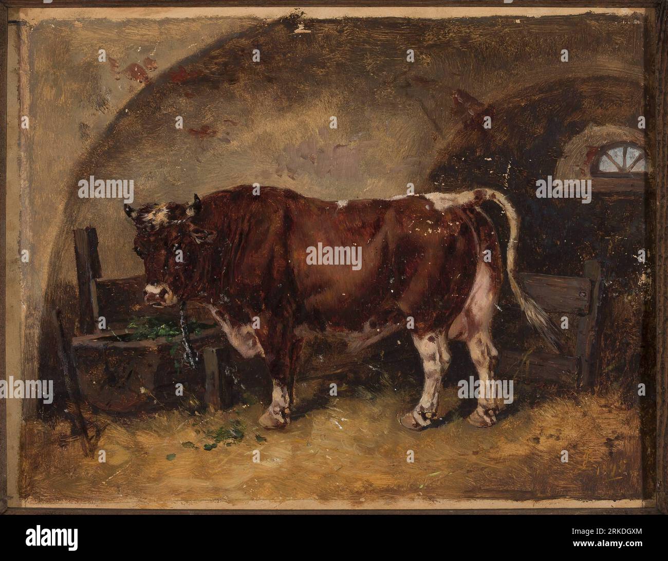 Ox in the barn 1898 by Józef Brodowski the Elder Stock Photo - Alamy