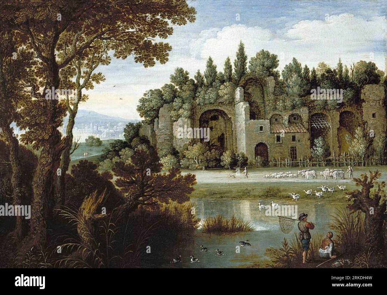 Pastoral Landscape first half of 17th century by Marten Ryckaert Stock ...