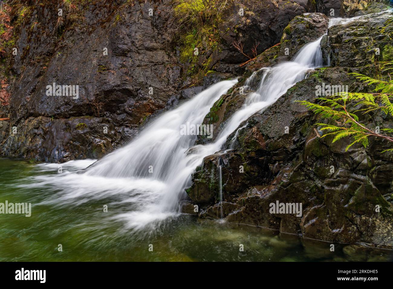 The Todd Creek waterfalls in Sooke Potholes Provincial Park, Vancouver ...