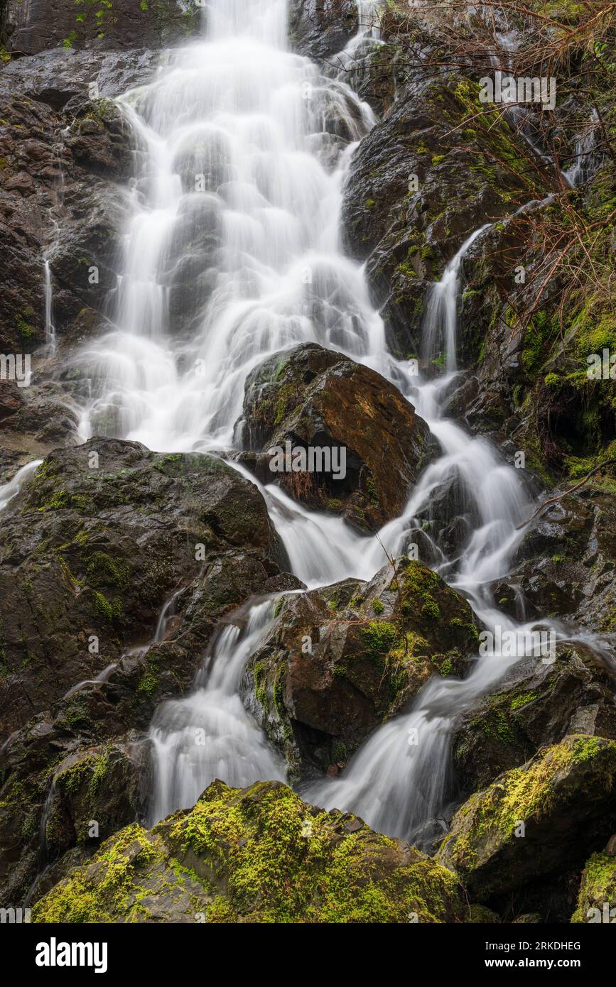 The Mary vine waterfalls on Vancouver Island, British Columbia, Canada ...