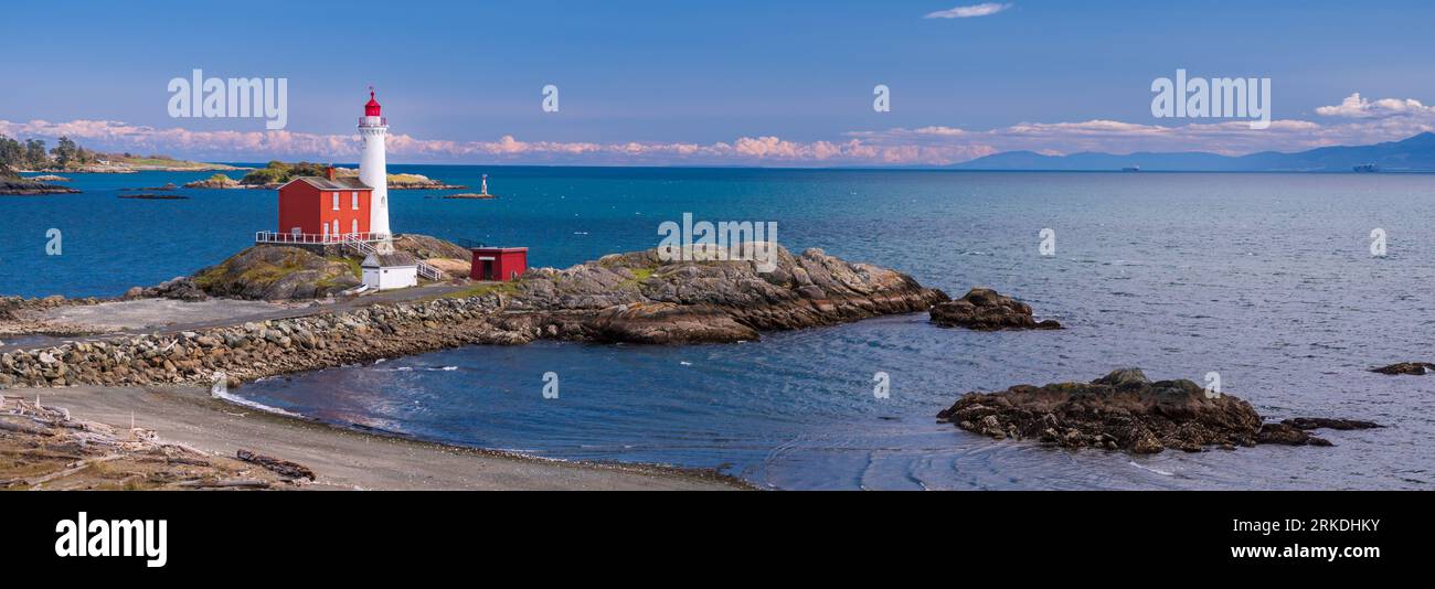 The Fisgard Lighthouse at the Fort Rodd Hill National Historic site ...