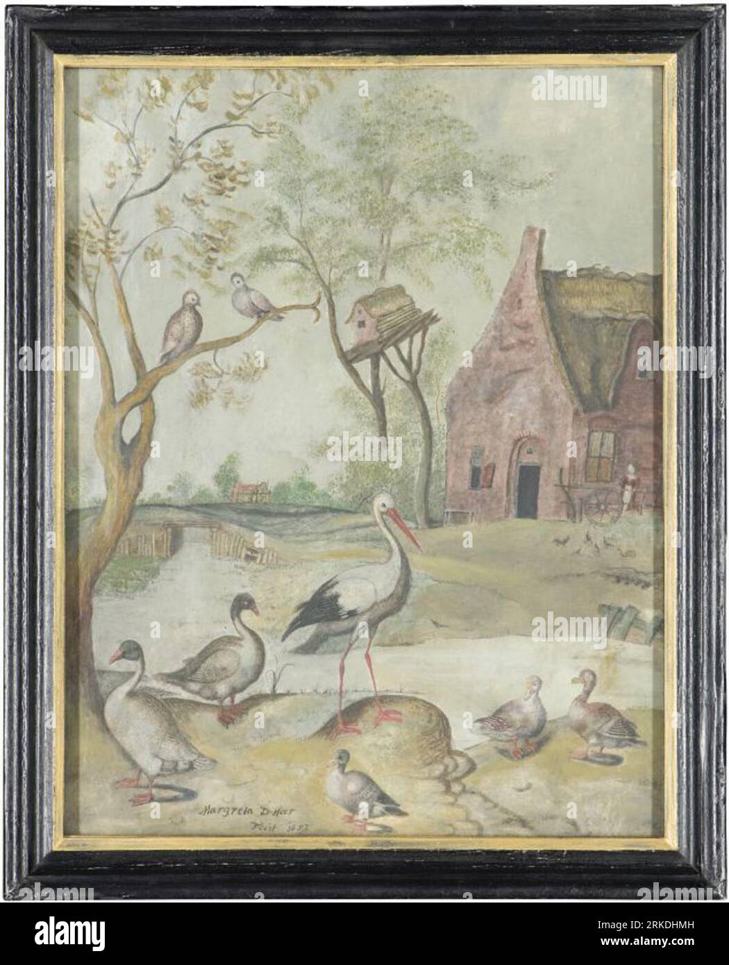 Landschap met boerenhuis en vrouwtje 1653 by Margareta de Heer Stock ...
