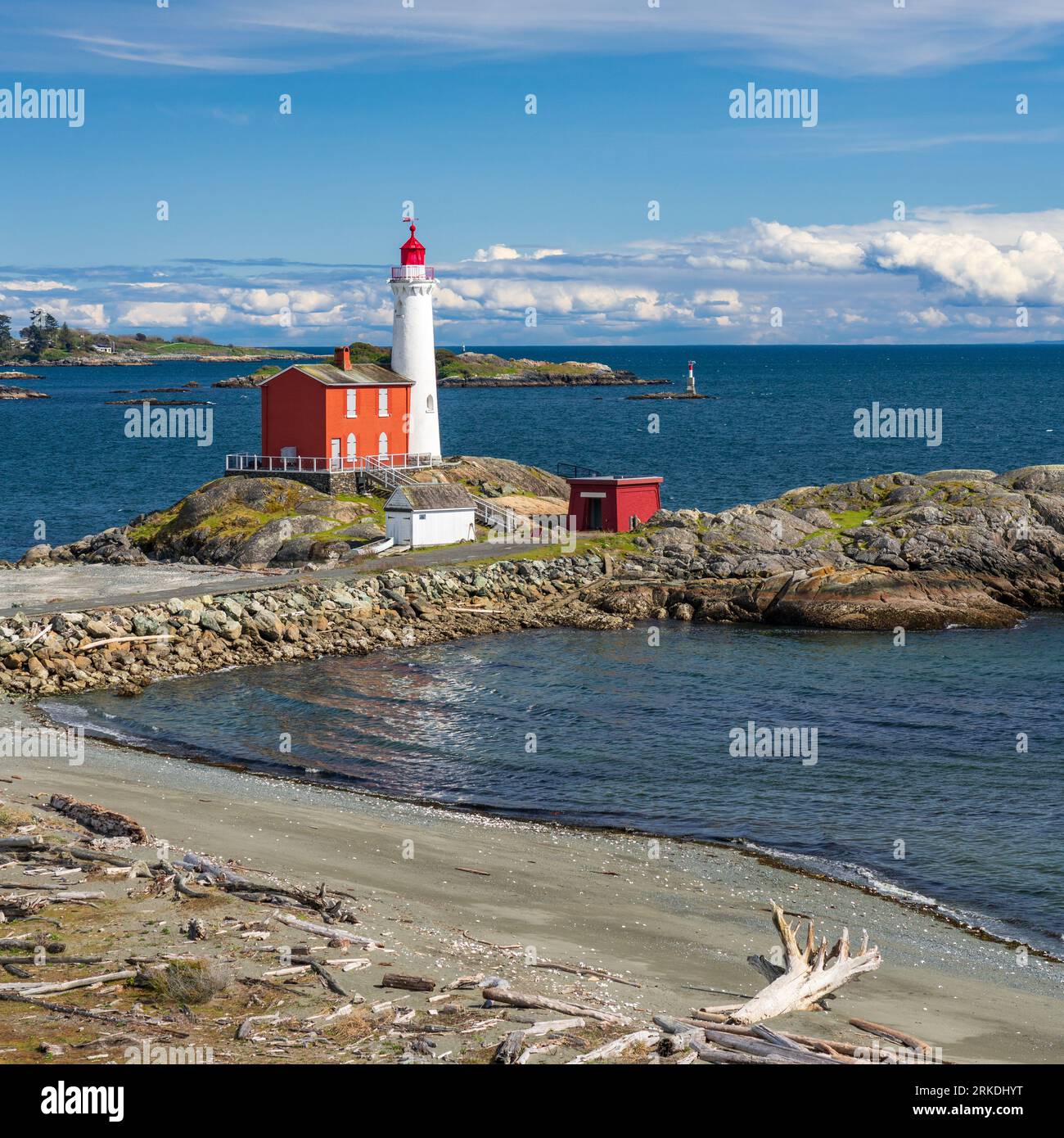 The Fisgard Lighthouse at the Fort Rodd Hill National Historic site ...