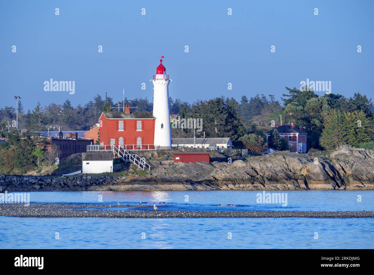 The Fisgard Lighthouse at the Fort Rodd Hill National Historic site ...
