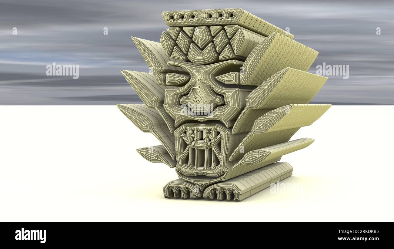 3D Illustration of a Tiki Idol. In Māori mythology, Tiki is the first ...