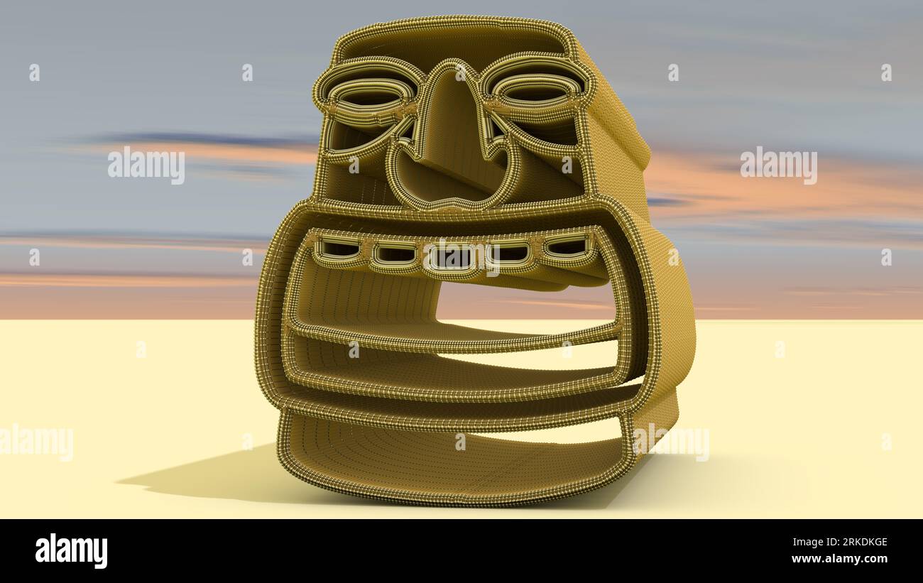 3D Illustration of a Tiki Idol. In Māori mythology, Tiki is the first ...