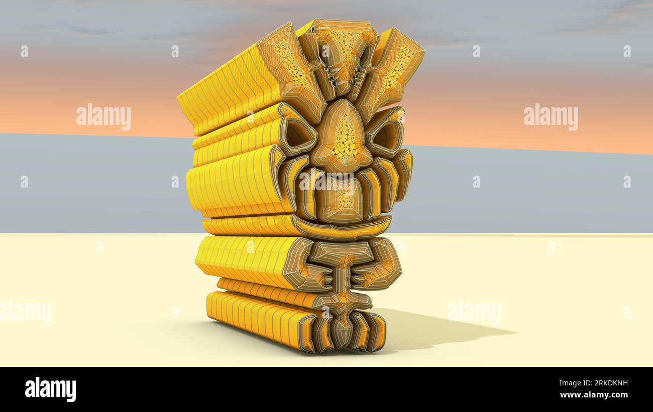 3D Illustration of a Tiki Idol. In Māori mythology, Tiki is the first ...