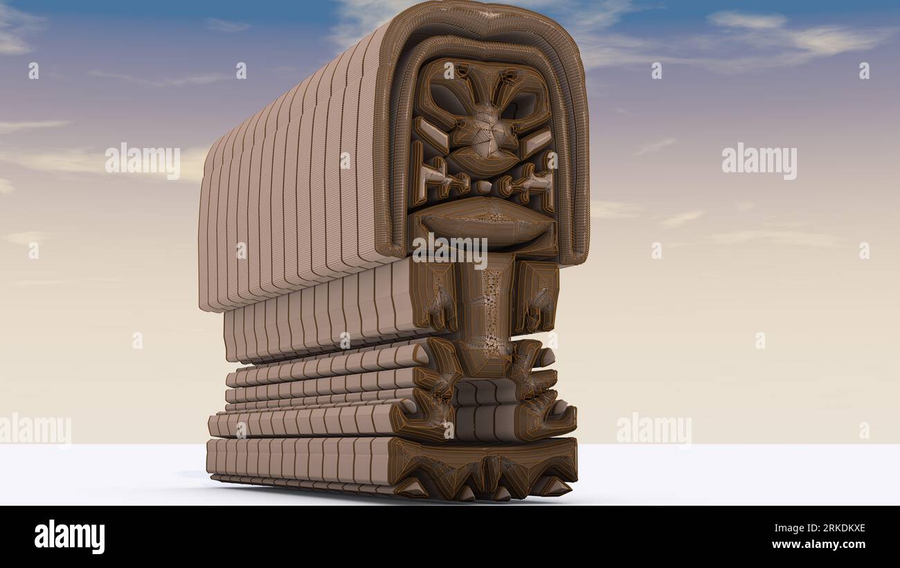 3D Illustration of a Tiki Idol. In Māori mythology, Tiki is the first ...