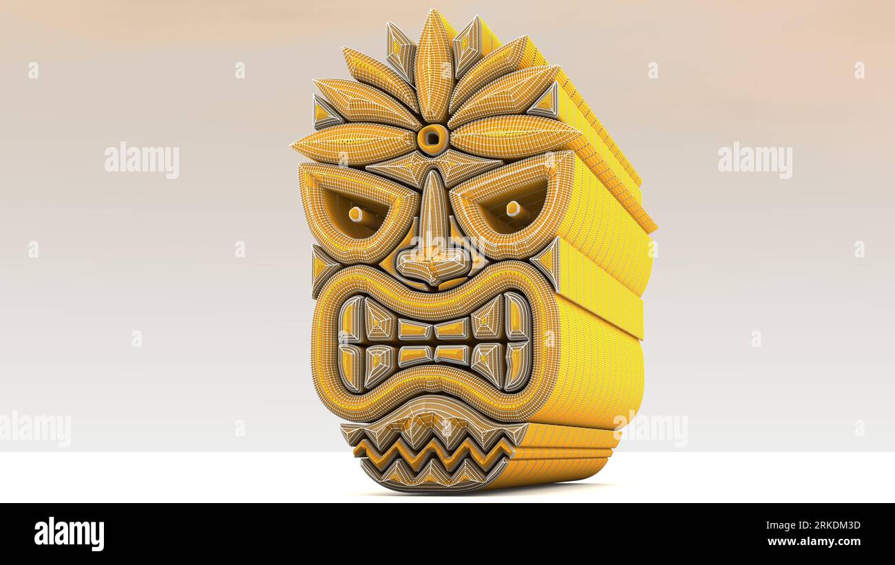 3D Illustration of a Tiki Idol. In Māori mythology, Tiki is the first ...