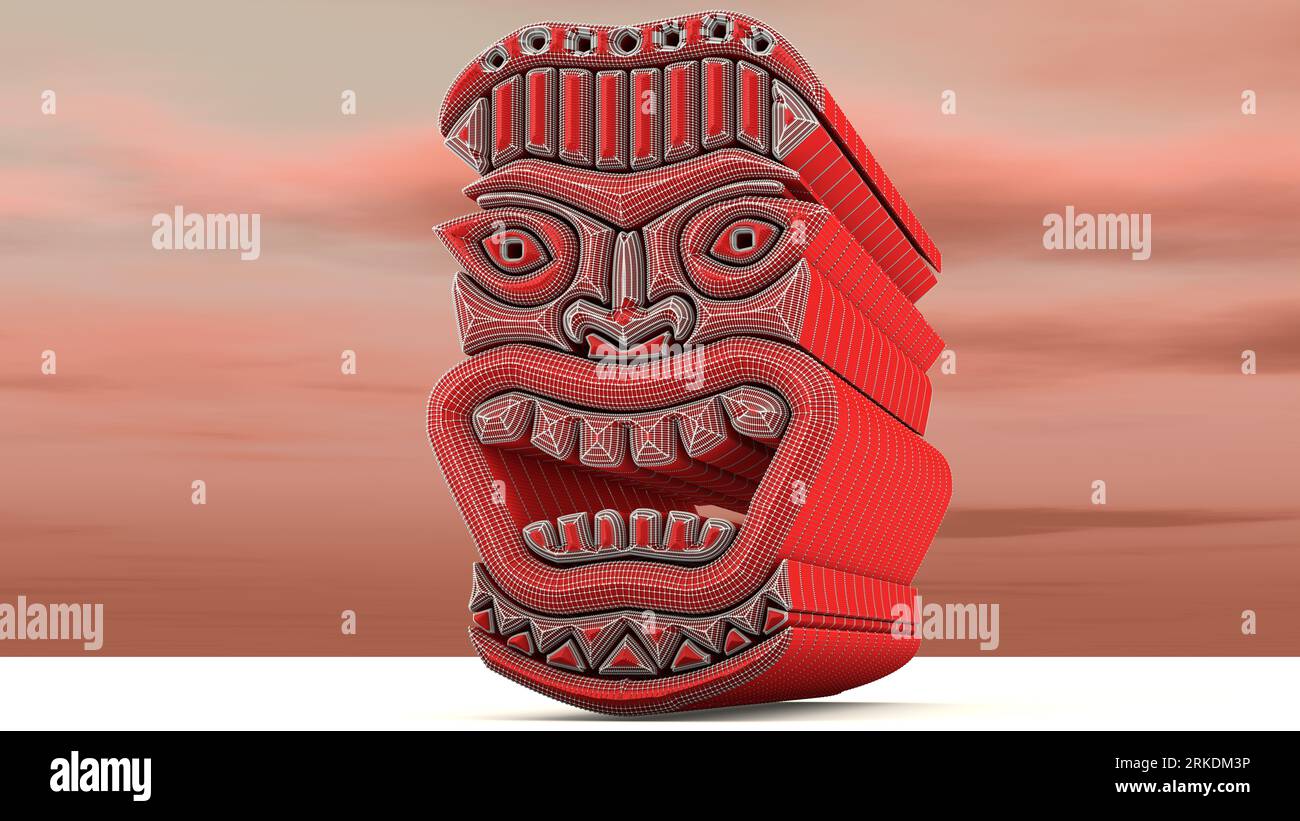 3D Illustration of a Tiki Idol. In Māori mythology, Tiki is the first ...