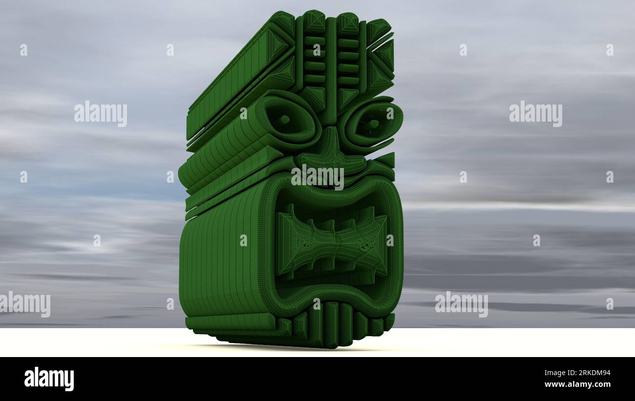 3D Illustration of a Tiki Idol. In Māori mythology, Tiki is the first ...