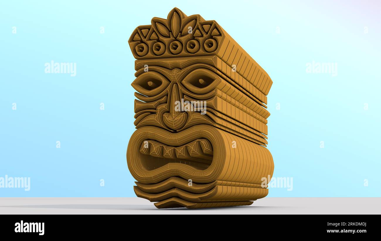 3D Illustration of a Tiki Idol. In Māori mythology, Tiki is the first ...