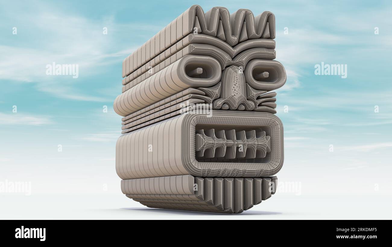 3D Illustration of a Tiki Idol. In Māori mythology, Tiki is the first ...