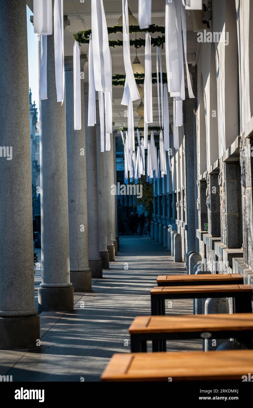 Art, historic buildings and colors of the Slovenian capital. Ljubljana ...