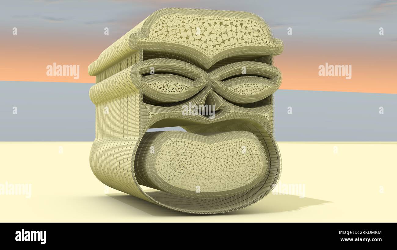 3D Illustration of a Tiki Idol. In Māori mythology, Tiki is the first ...