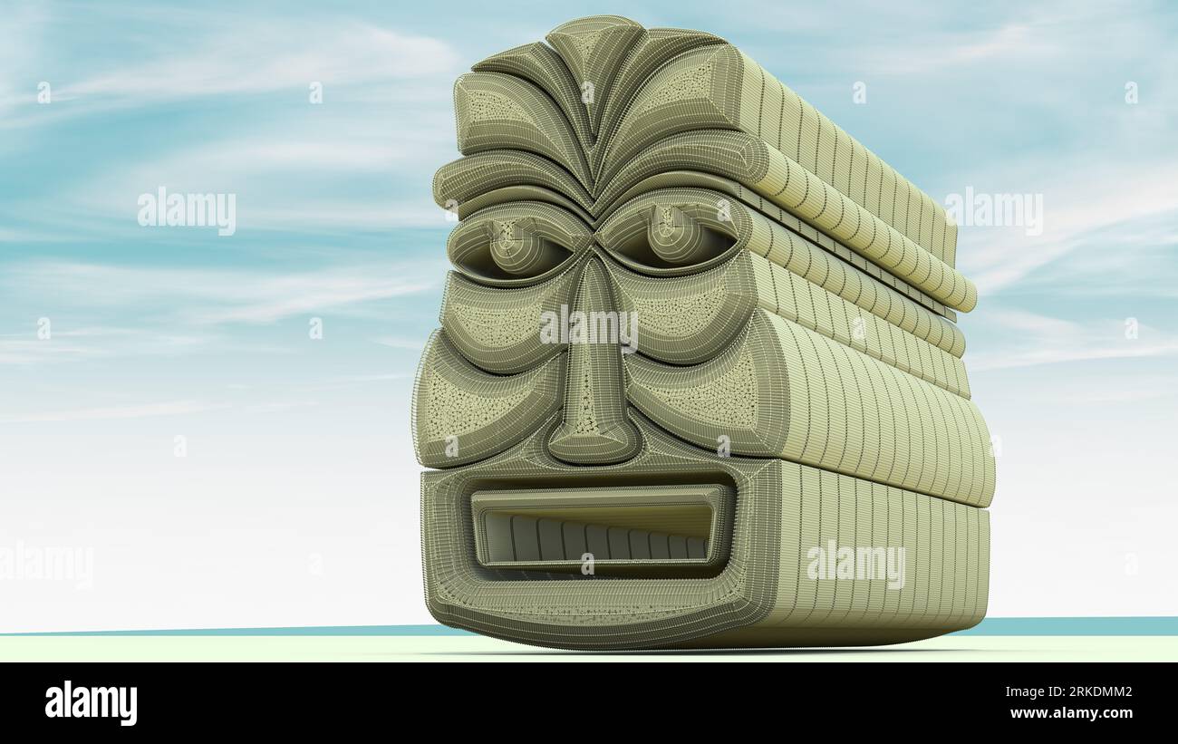 3D Illustration of a Tiki Idol. In Māori mythology, Tiki is the first ...
