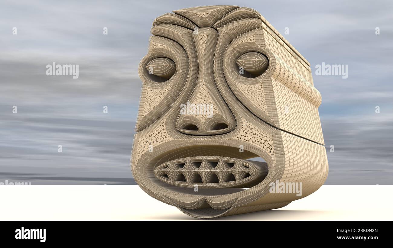 3D Illustration of a Tiki Idol. In Māori mythology, Tiki is the first ...