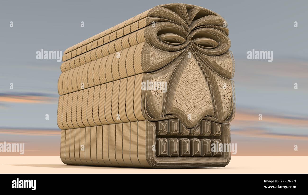 3D Illustration of a Tiki Idol. In Māori mythology, Tiki is the first ...