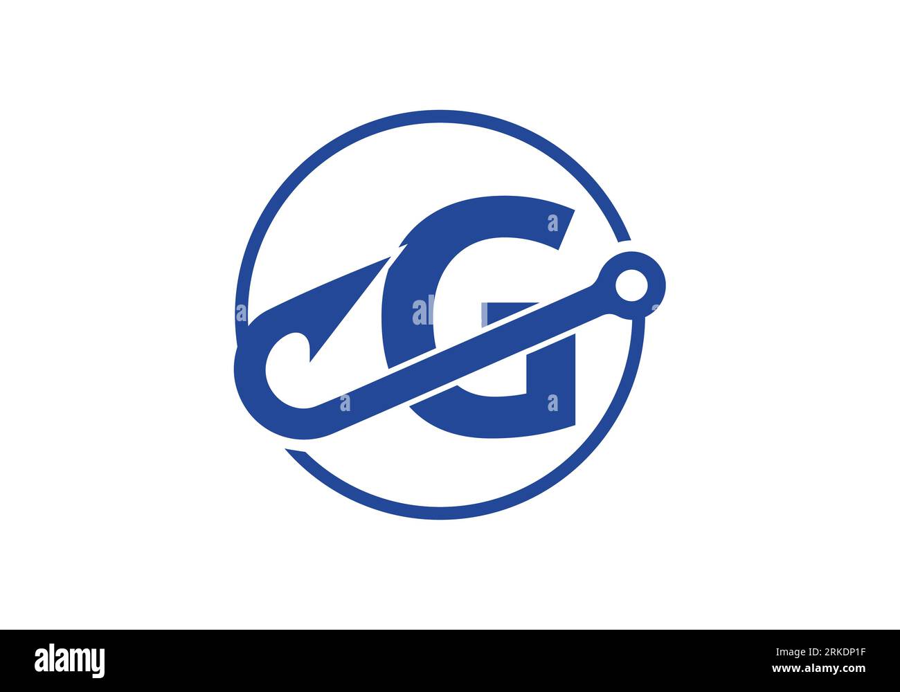 Initial G monogram letter alphabet with fishing Hook. Fishing logo ...