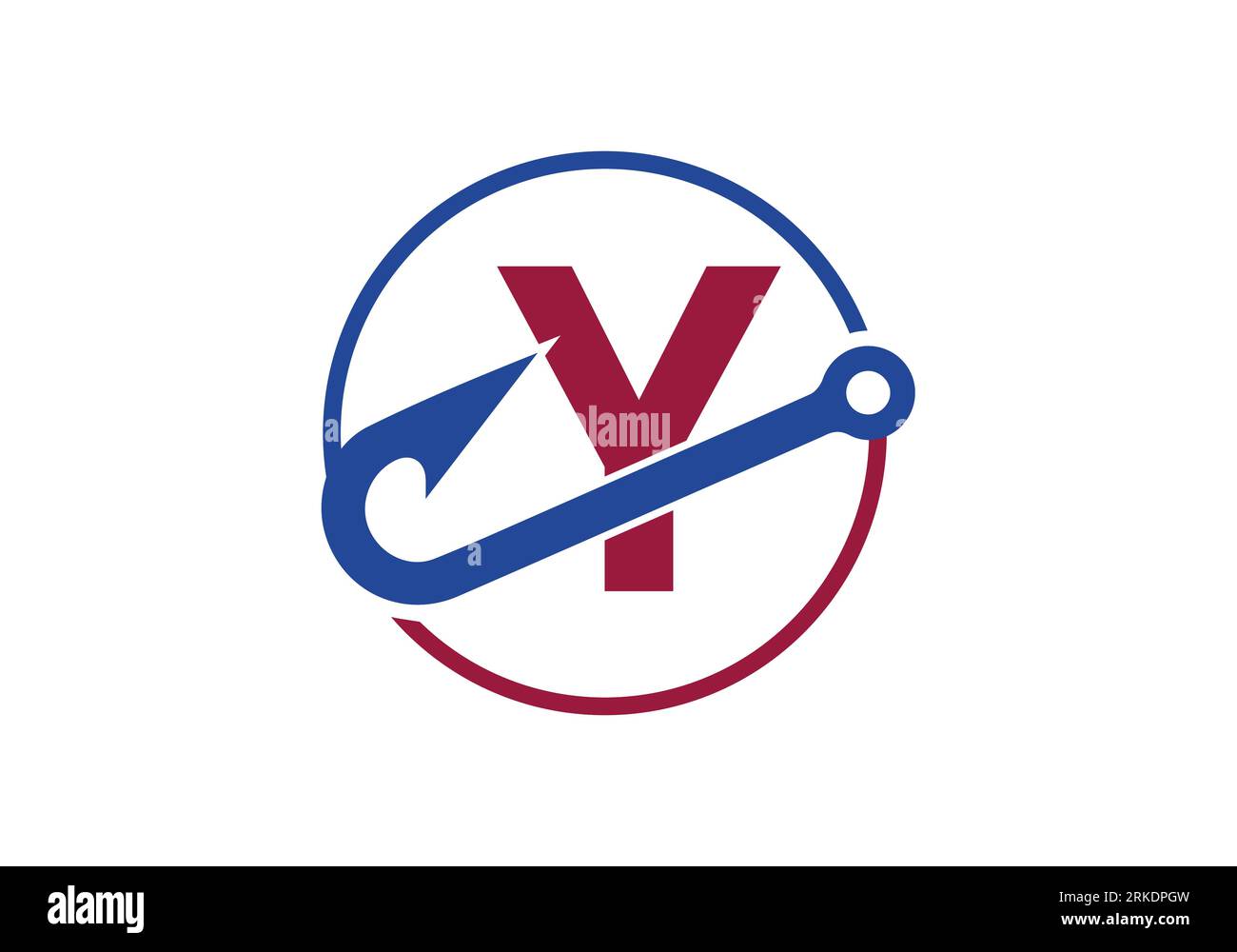 Initial Y monogram letter alphabet with fishing Hook. Fishing logo ...