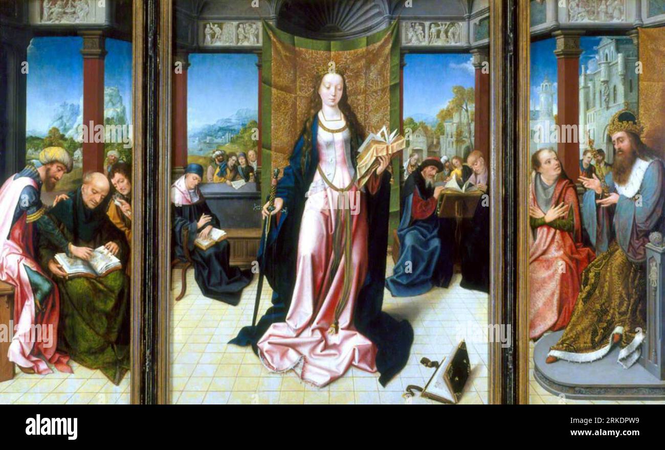 Triptych Saint Catherine and the Philosophers circa 1510 by Goswin van ...