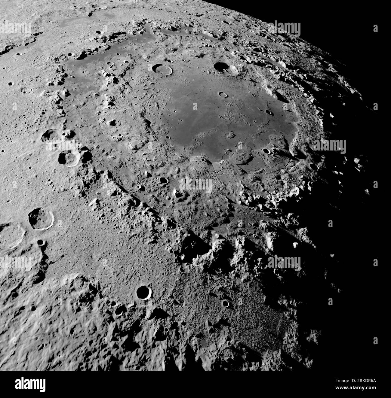 Crater on the Moon. Moon craters close-up. High resolution image Stock ...